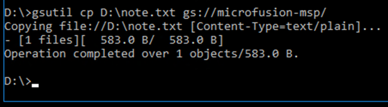 運用指令從 GCE 上傳資料到 Cloud Storage